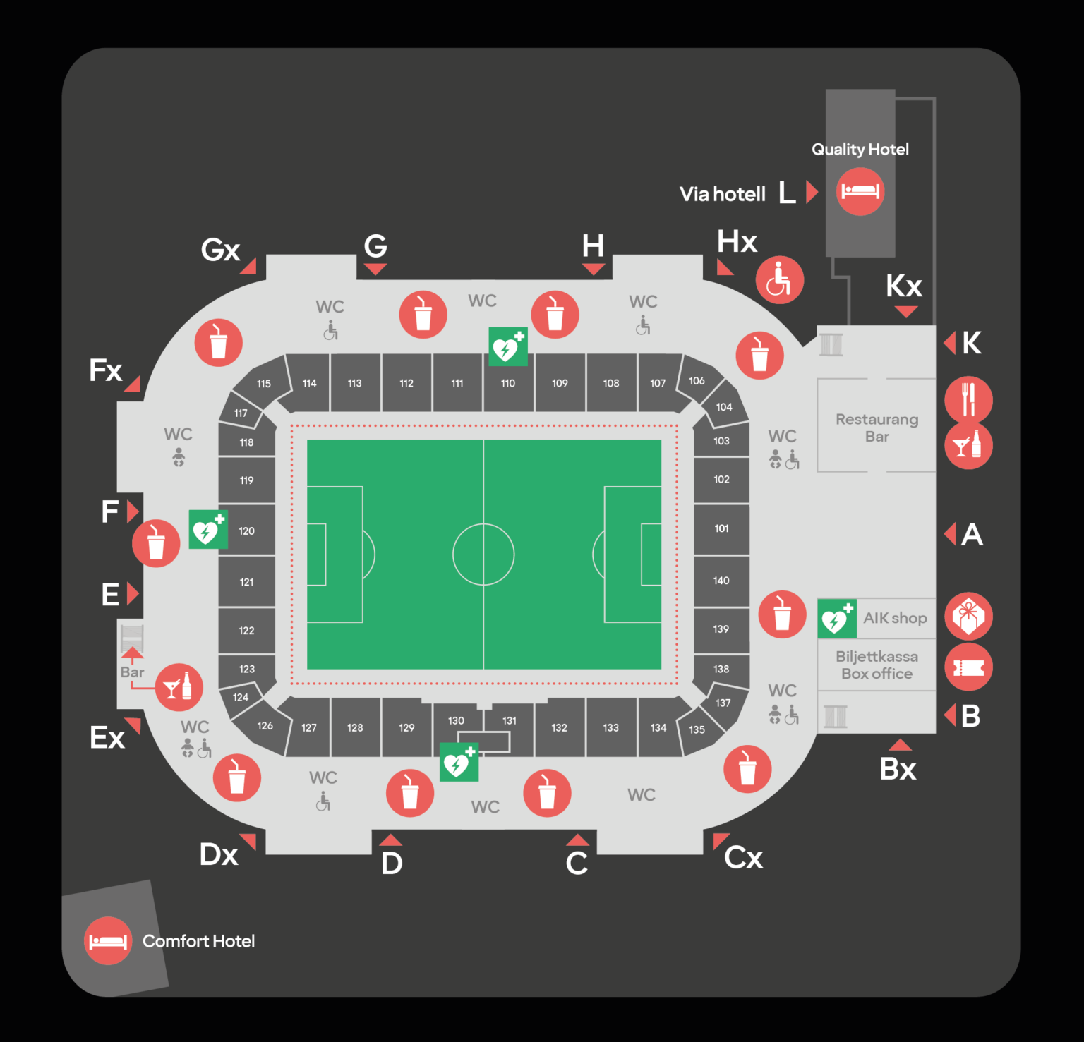 Locate in the arena - Strawberry Arena
