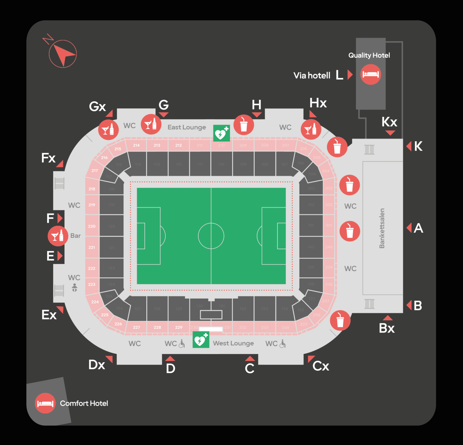 Locate in the arena - Strawberry Arena