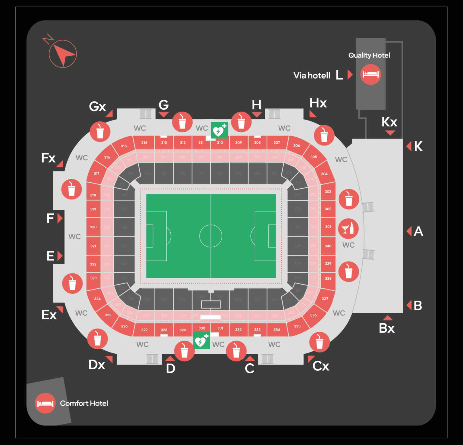 Locate in the arena - Strawberry Arena